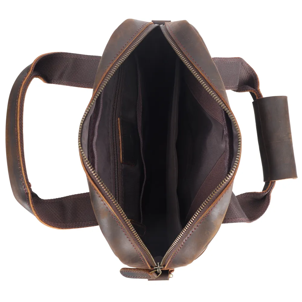Leather Tactical Crossbody Messenger Bag With Hook and Loop Fastener ...