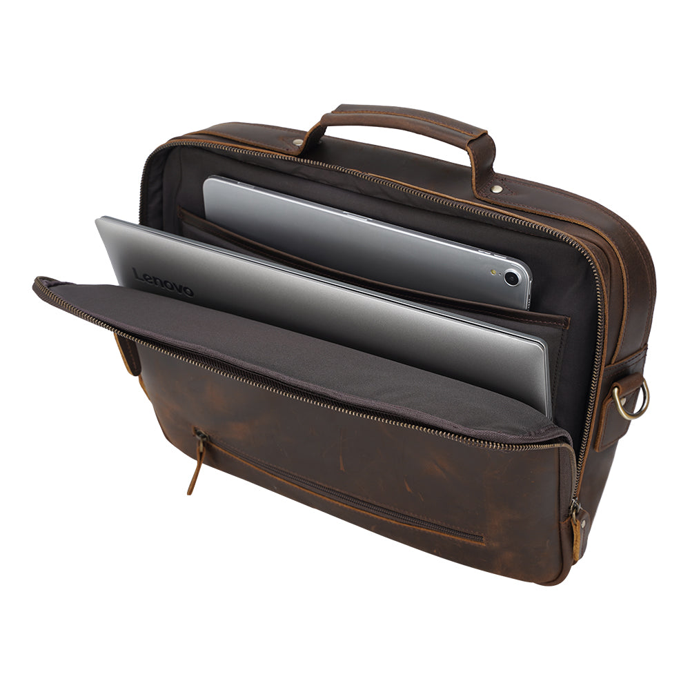 Buffalo Laptop Briefcase - Denali Leather Goods